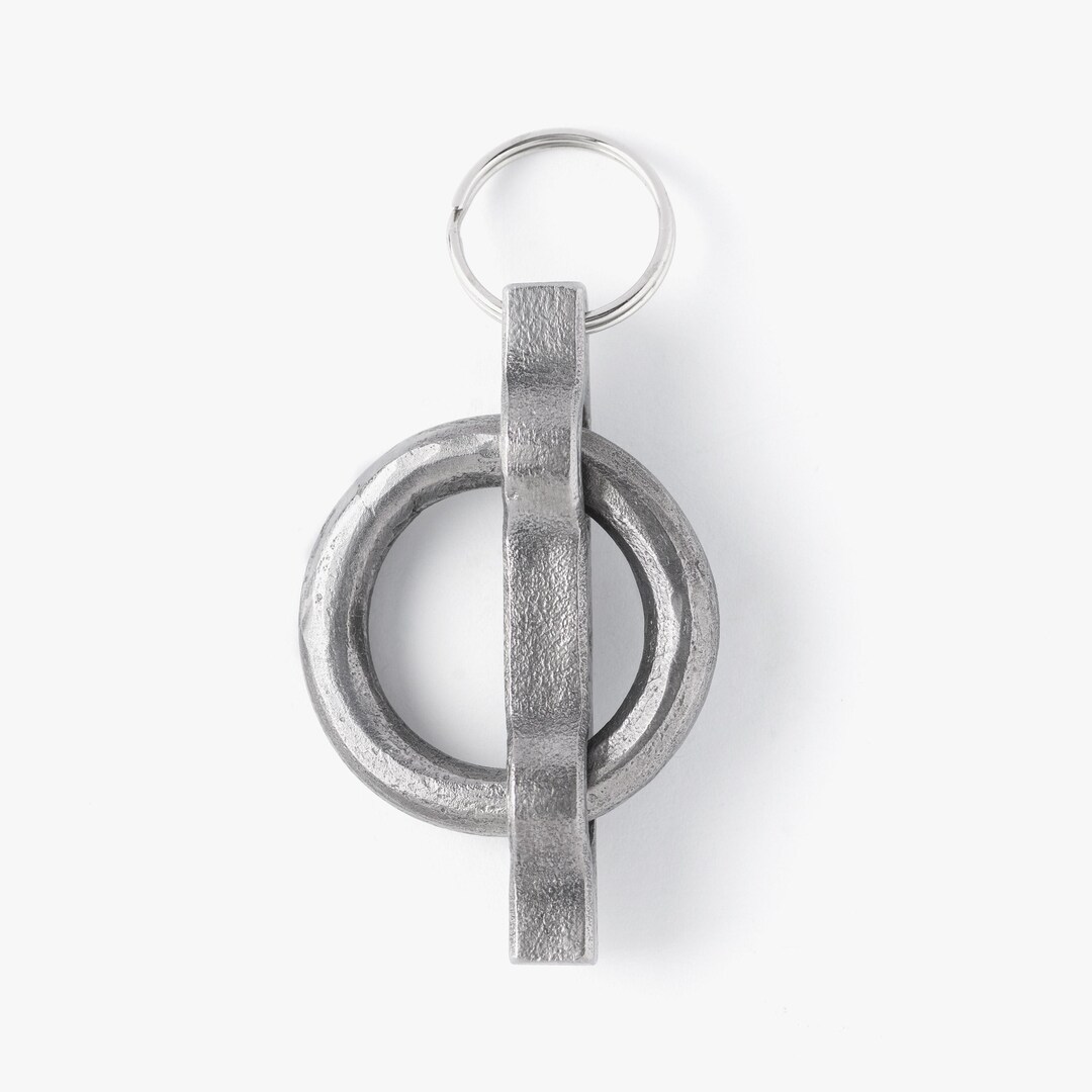 Big Hand Forged Keychain, Blacksmith Made Design Keyring, Gift for Men ...