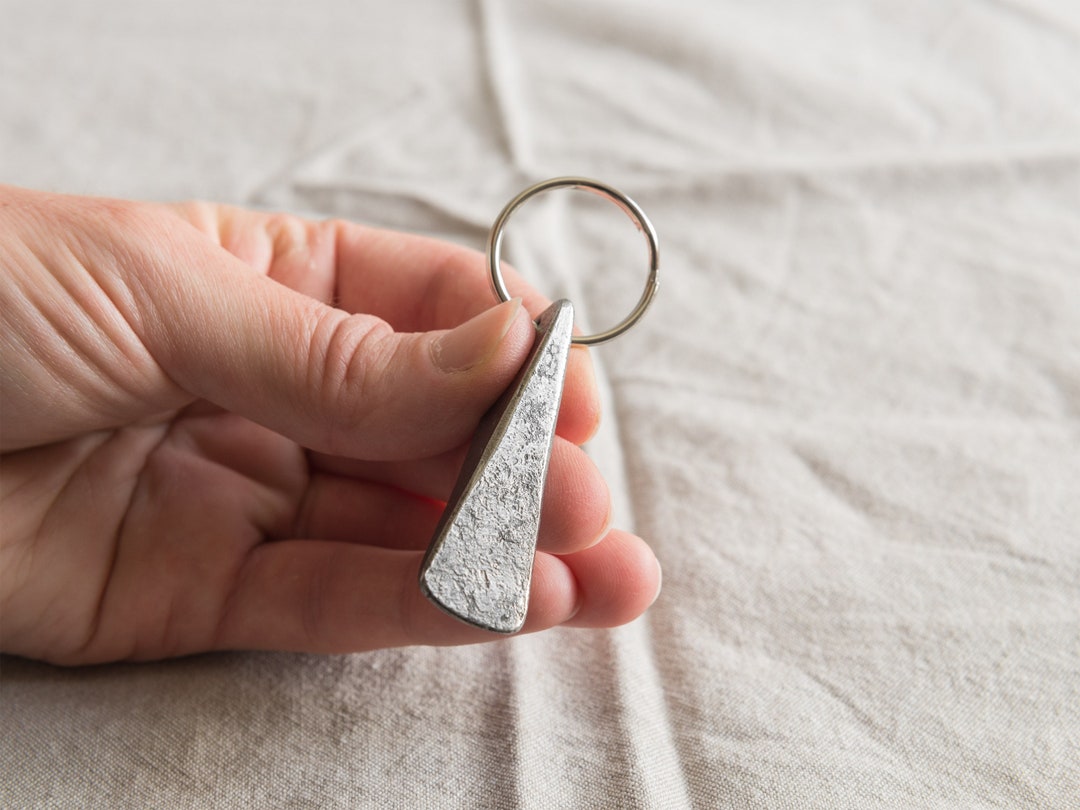Forged Keychain Wedge Shaped, Steel Keyring - Etsy