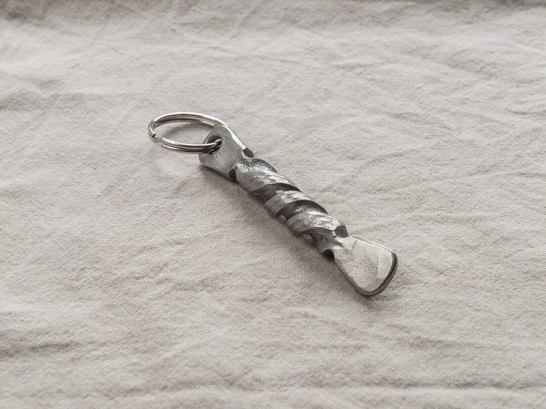 Twisted Iron Keychain Handforged, Blacksmith Made Keyring - Etsy