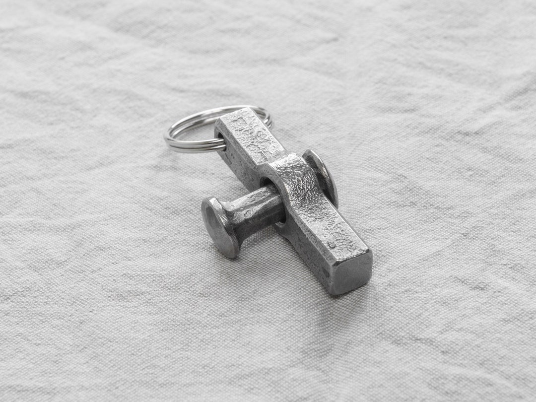 Iron Keychain Hand Forged, Blacksmith Made Keyring - Etsy