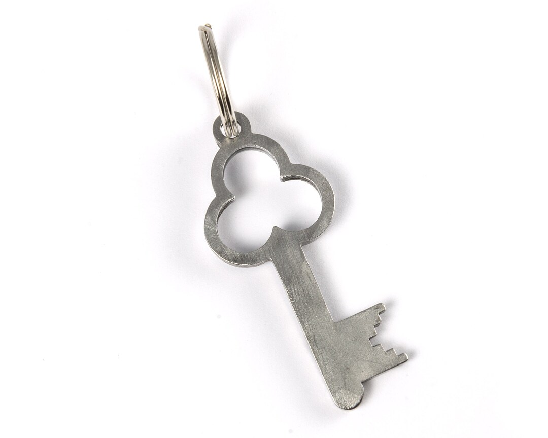 Key Shaped Keychain, Steel Keyring - Etsy