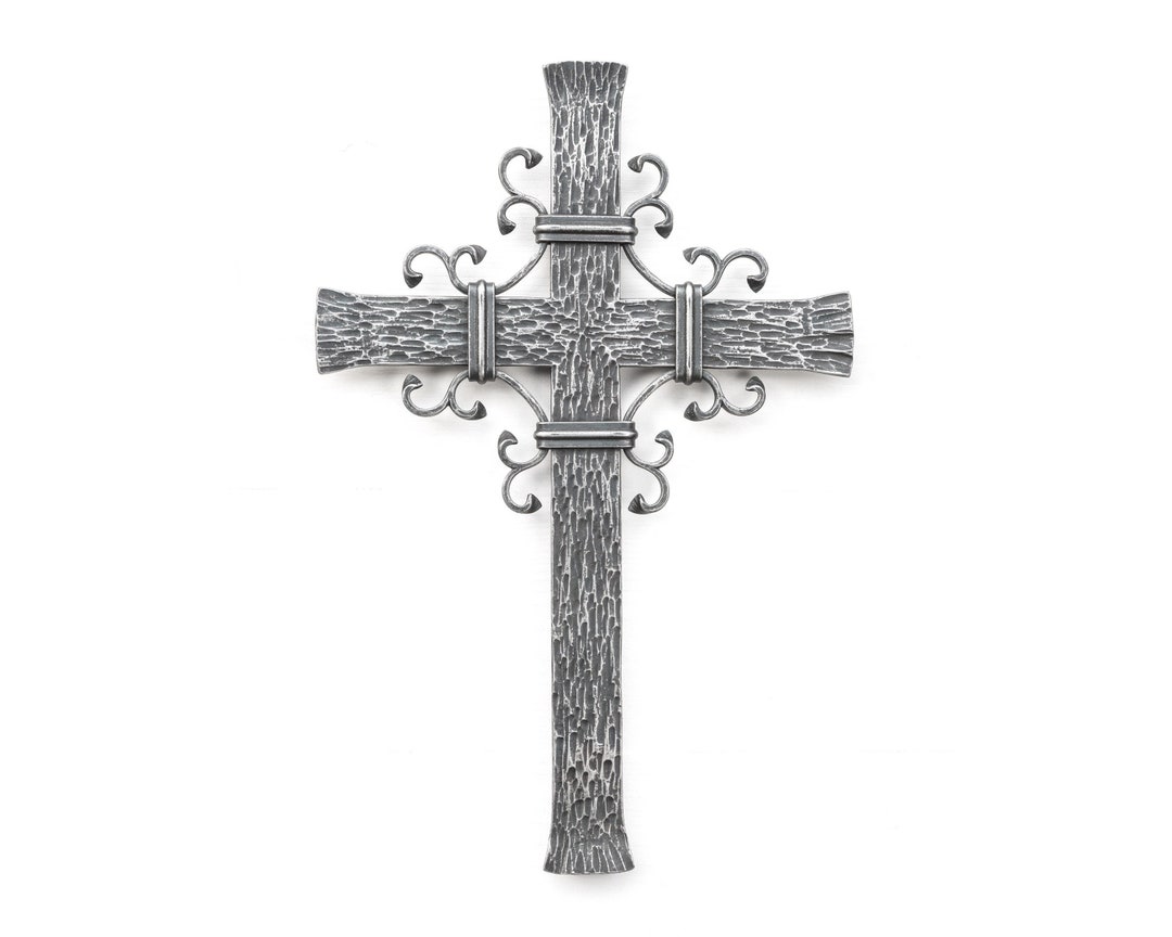 Hand Forged Wall Cross Iron, Unique Christian Home Decor - Etsy