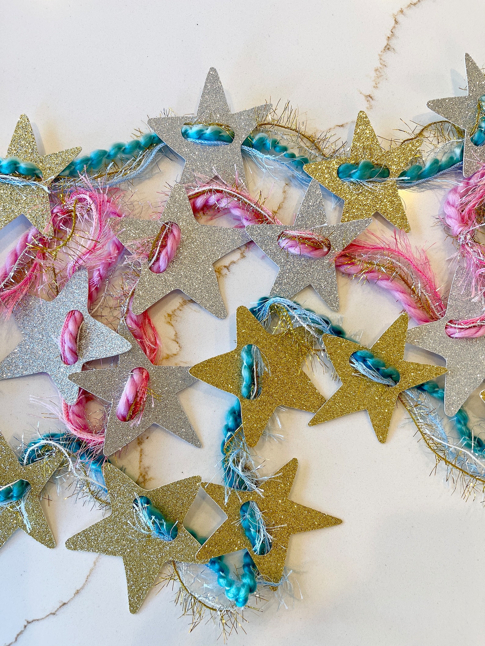 Glitter Star Garland: Gold & Silver Holiday Party Banner - Etsy