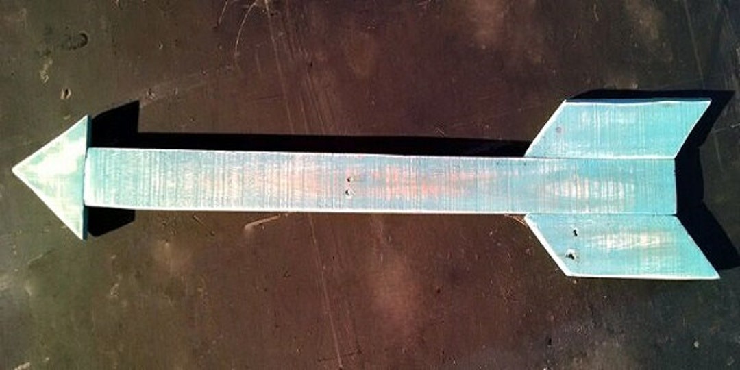 33 in Teal Rustic Wooden Arrow Wall Art - Etsy
