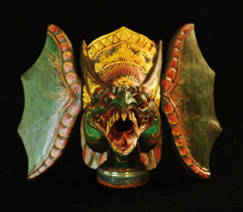 Small, Green Garuda Mask – Handmade by Wayan Gandung - Etsy