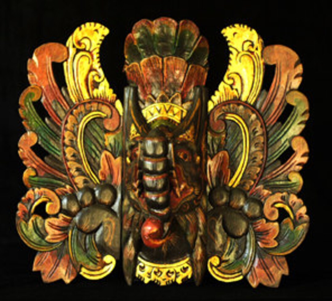 Large, Black Ganesh Mask Handmade by Wayan Gandung - Etsy