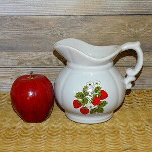1970s Mccoy Pottery Small Strawberry Country Pitcher #7528 Retro ...