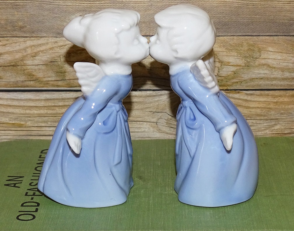 Porcelain Kissing Angel Figurines