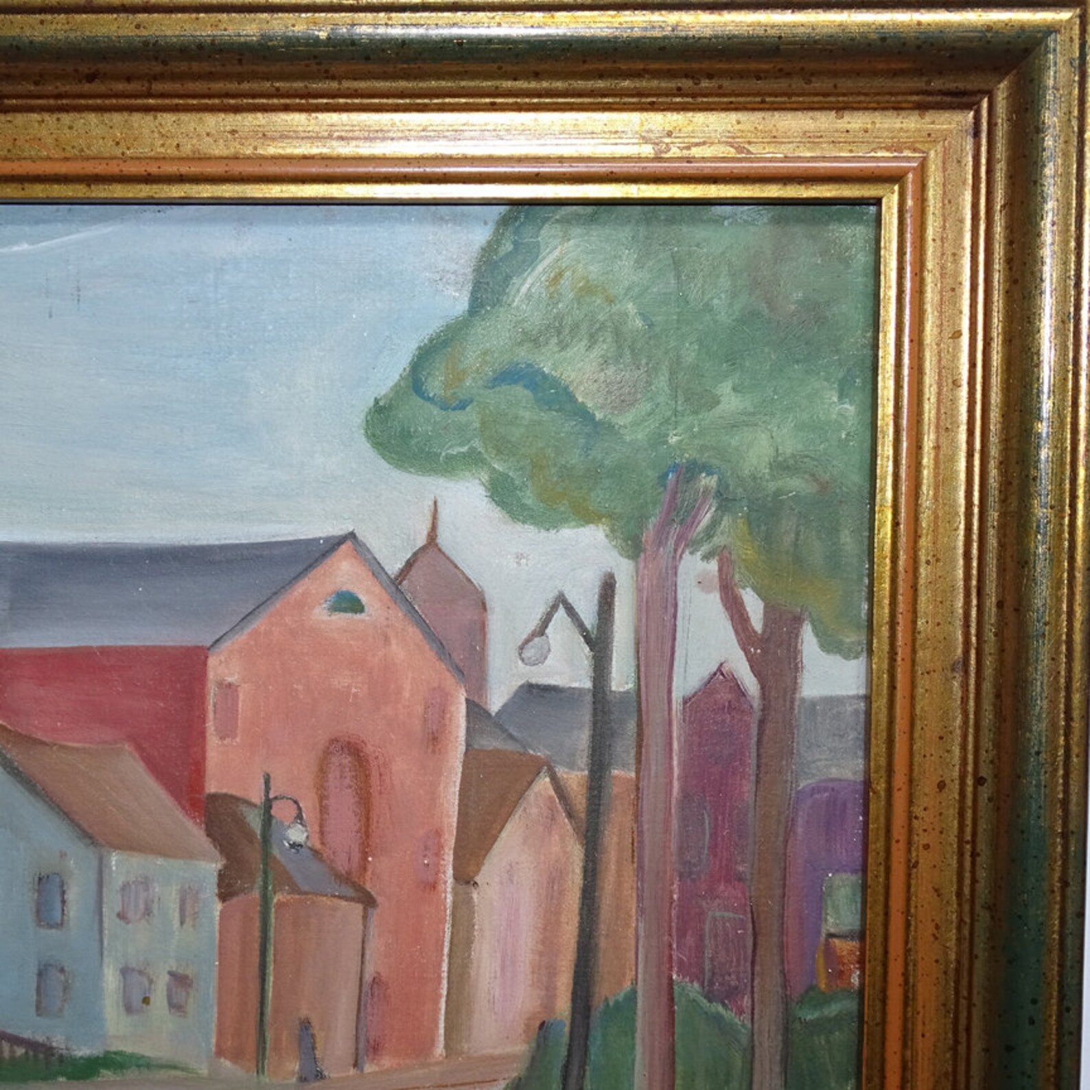City Street Architectural Landscape Oil Painting on Board Helen G ...