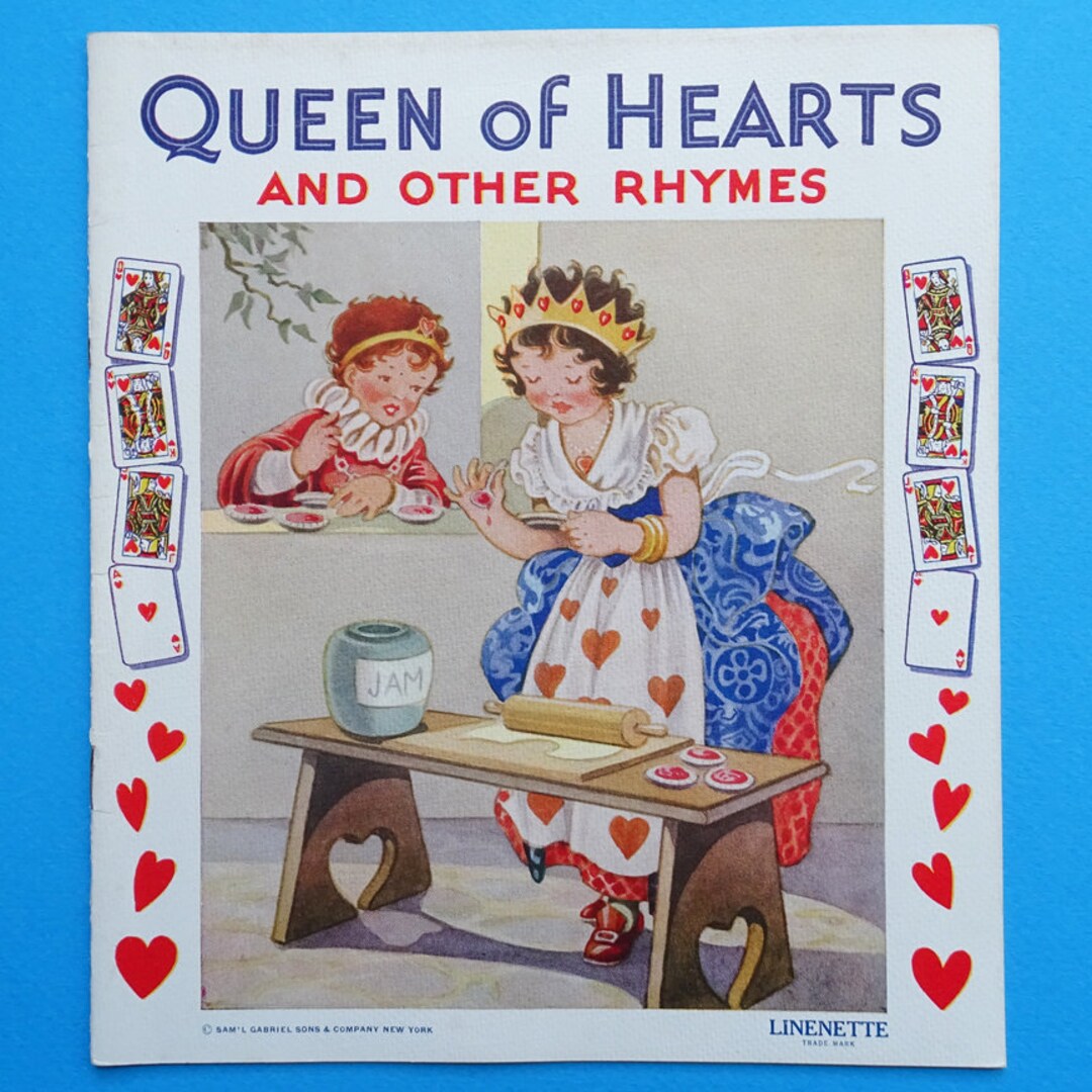 Queen of Hearts, and Other Rhymes Book, Saml Gabriel Sons Pub, C1930 ...