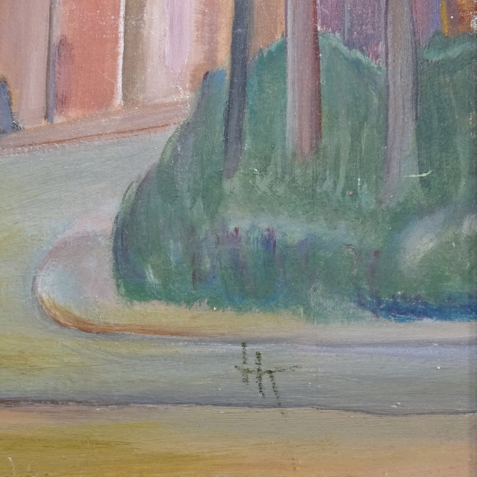 City Street Architectural Landscape Oil Painting on Board Helen G ...
