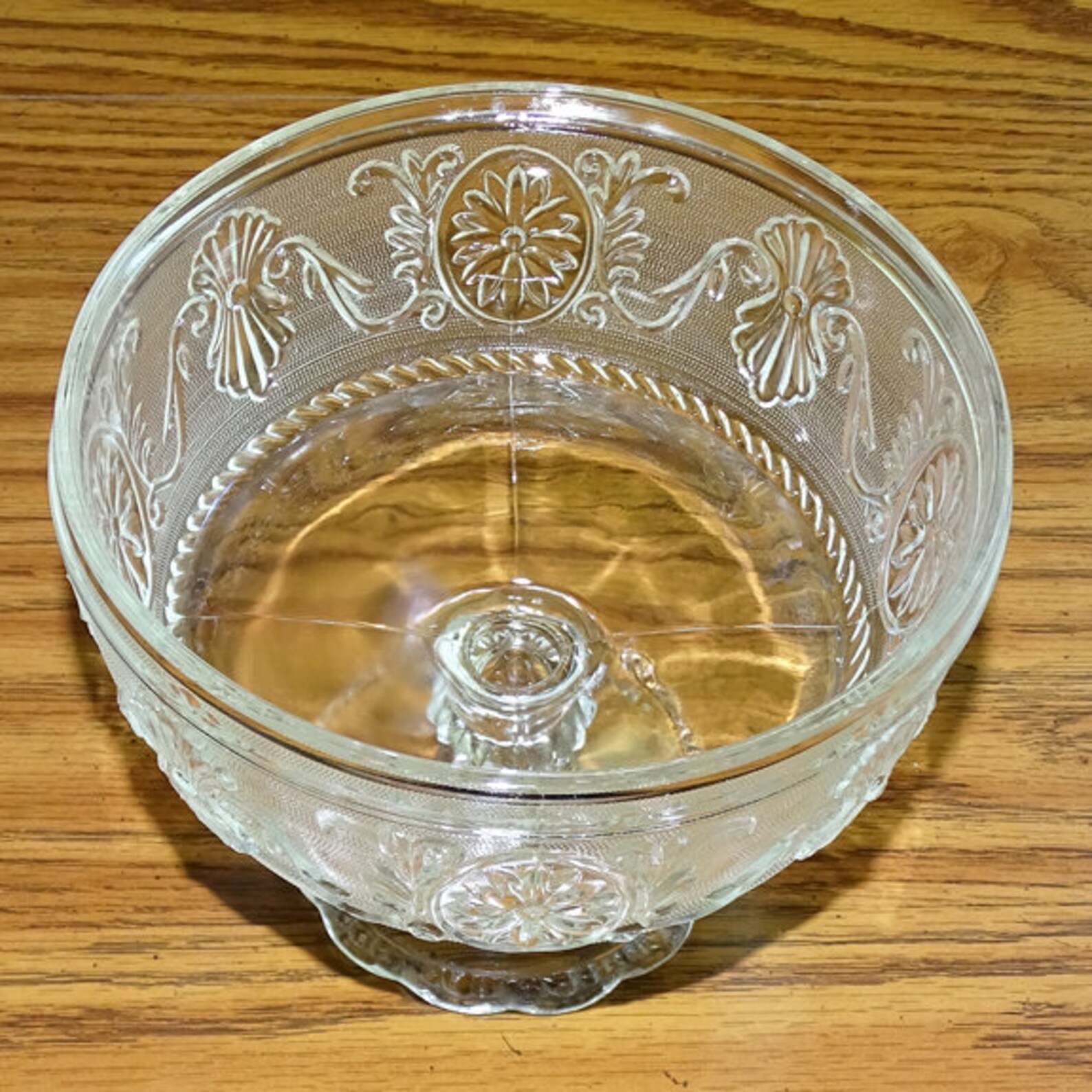 Indiana Tiara Sandwich Pattern Clear Glass Footed Centerpiece - Etsy