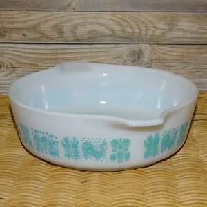 Pyrex White Turquoise Amish Butterprint Promotional 1 Pt Cinderella ...