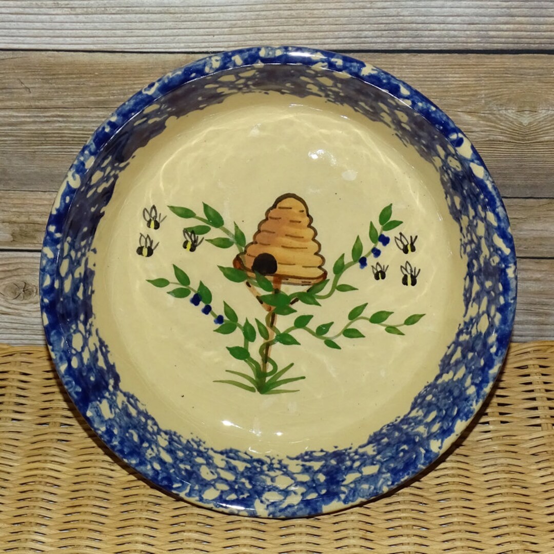 HTF 1998 Alpine Pottery Beehive Serving Bowl Roseville Ohio Hand ...