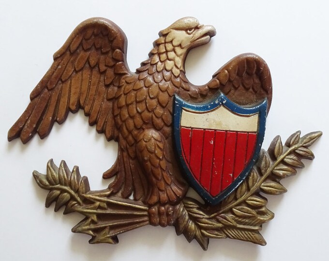 1976 Sexton USA Patriotic Cast Metal Wall Plaque Eagle Shield Arrows ...