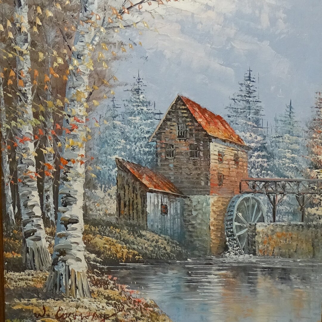Mid Century, Signed, William Conway, the Century Mill, Framed, Autumn ...