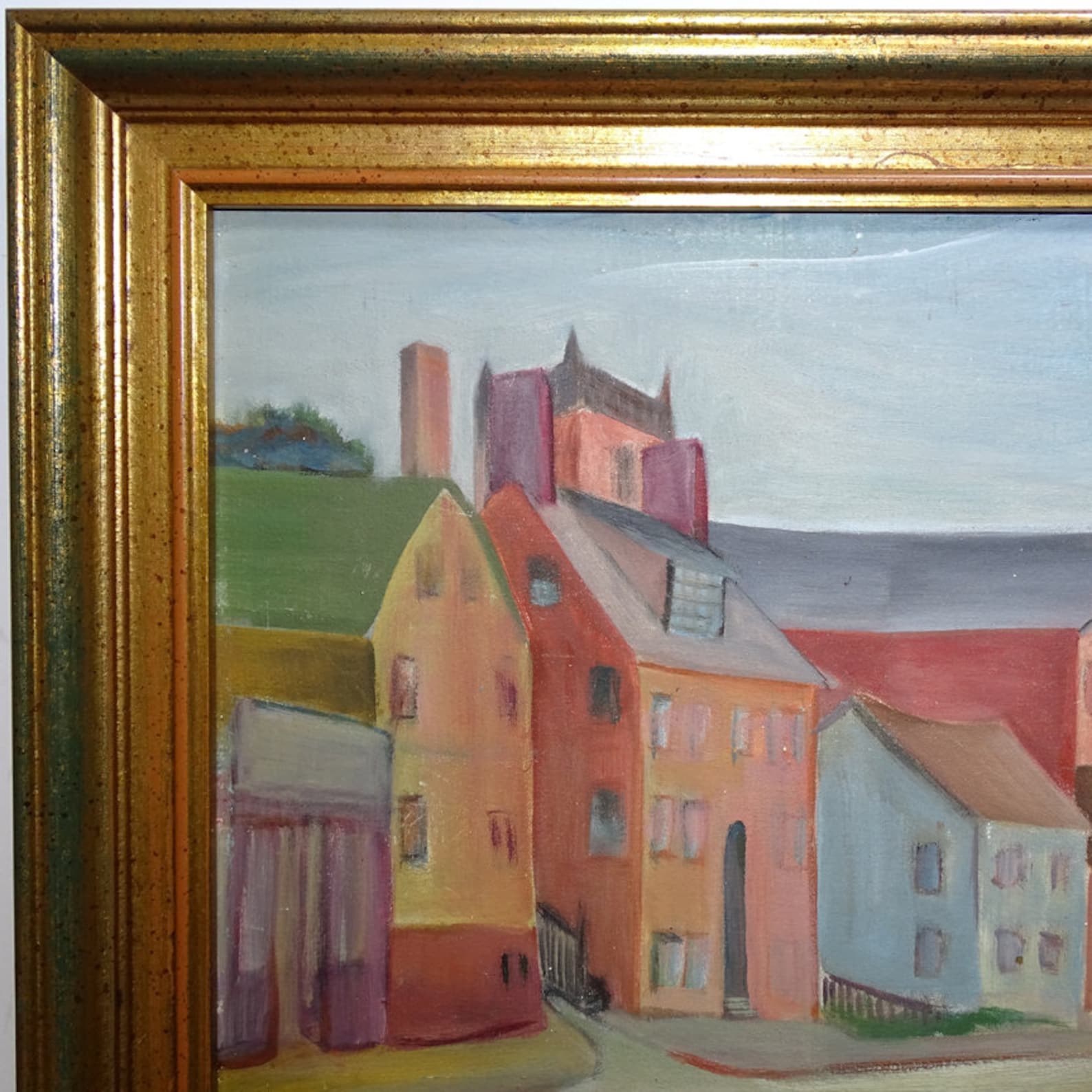 City Street Architectural Landscape Oil Painting on Board Helen G ...