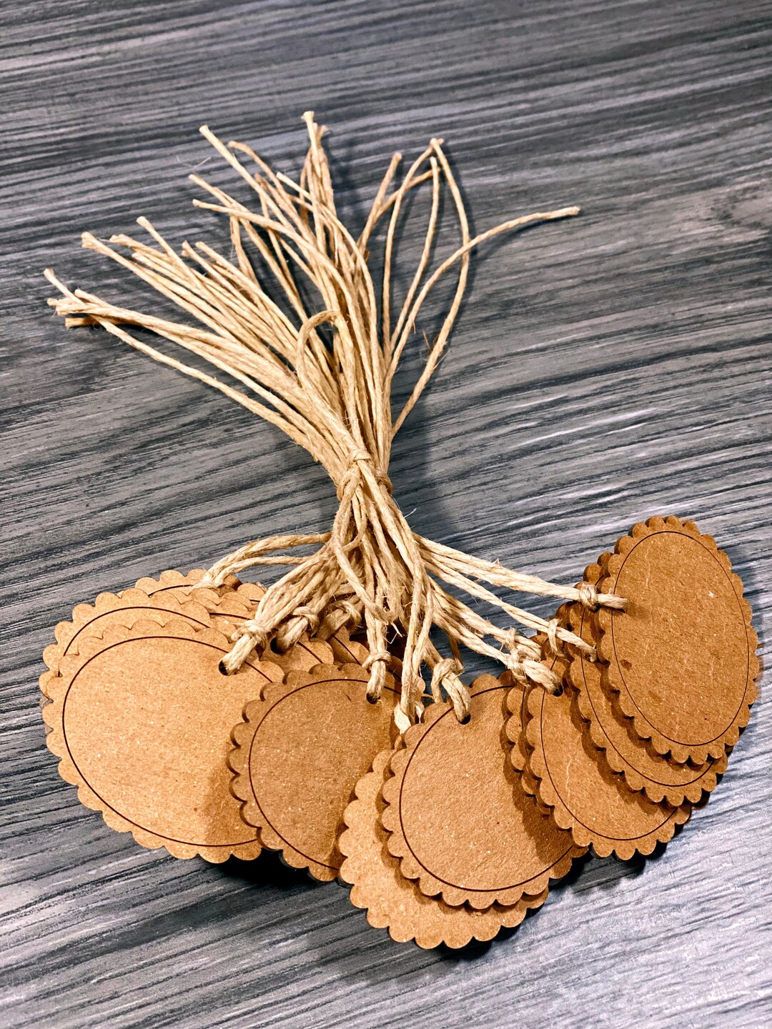 Kraft Oval Flower Hang Tags: Rustic Gift Tags With Cord - Etsy