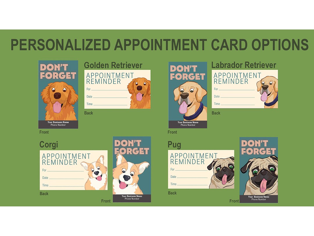 Personalized Dog Grooming Appointment Cards, Vet Reminder, 100 Cards - Etsy