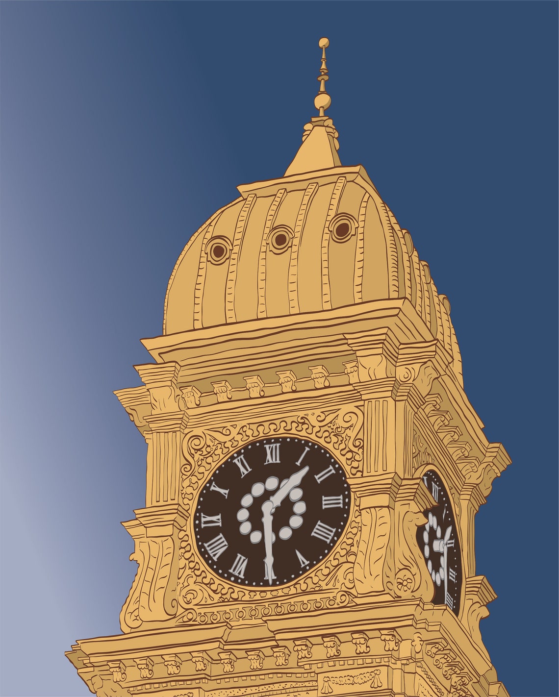 Dubuque Iowa Town Clock Art Print and Wall Decor - Etsy