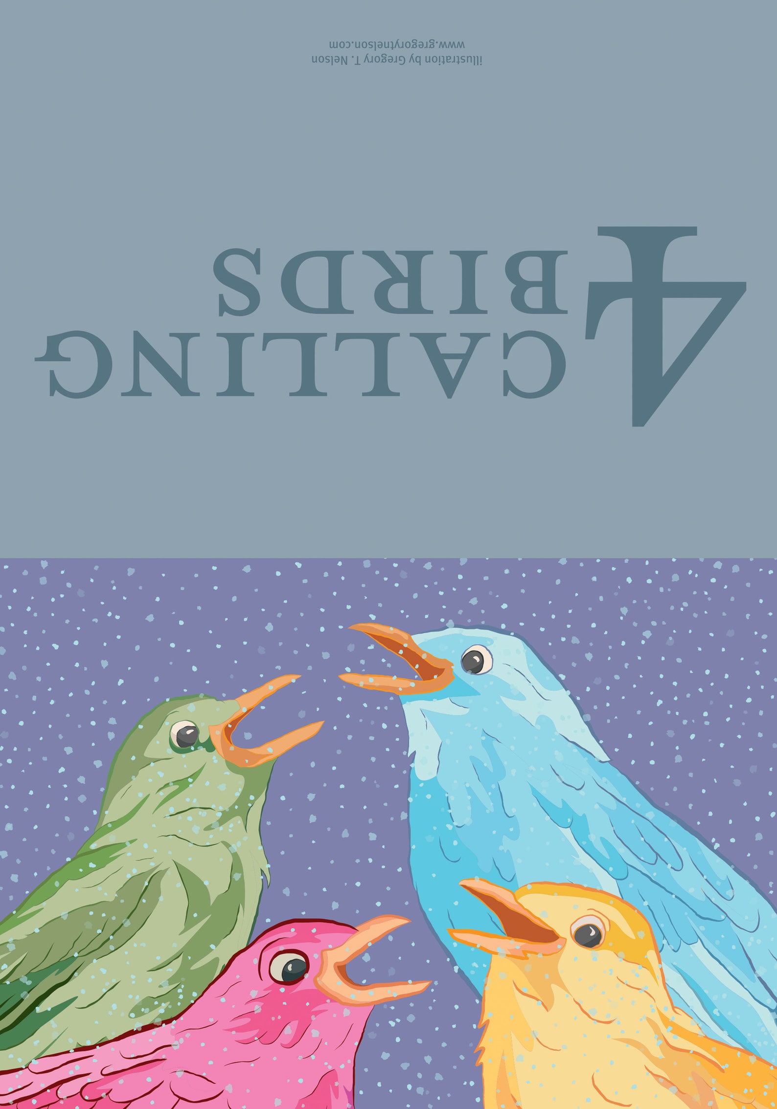 Four Calling Birds Christmas Card: Personalized Holiday Greeting - Etsy