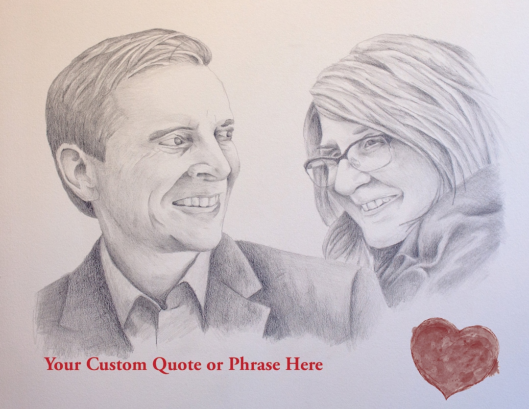 Custom Portrait From Photo, Spouse Anniversary Present Hand-drawn ...