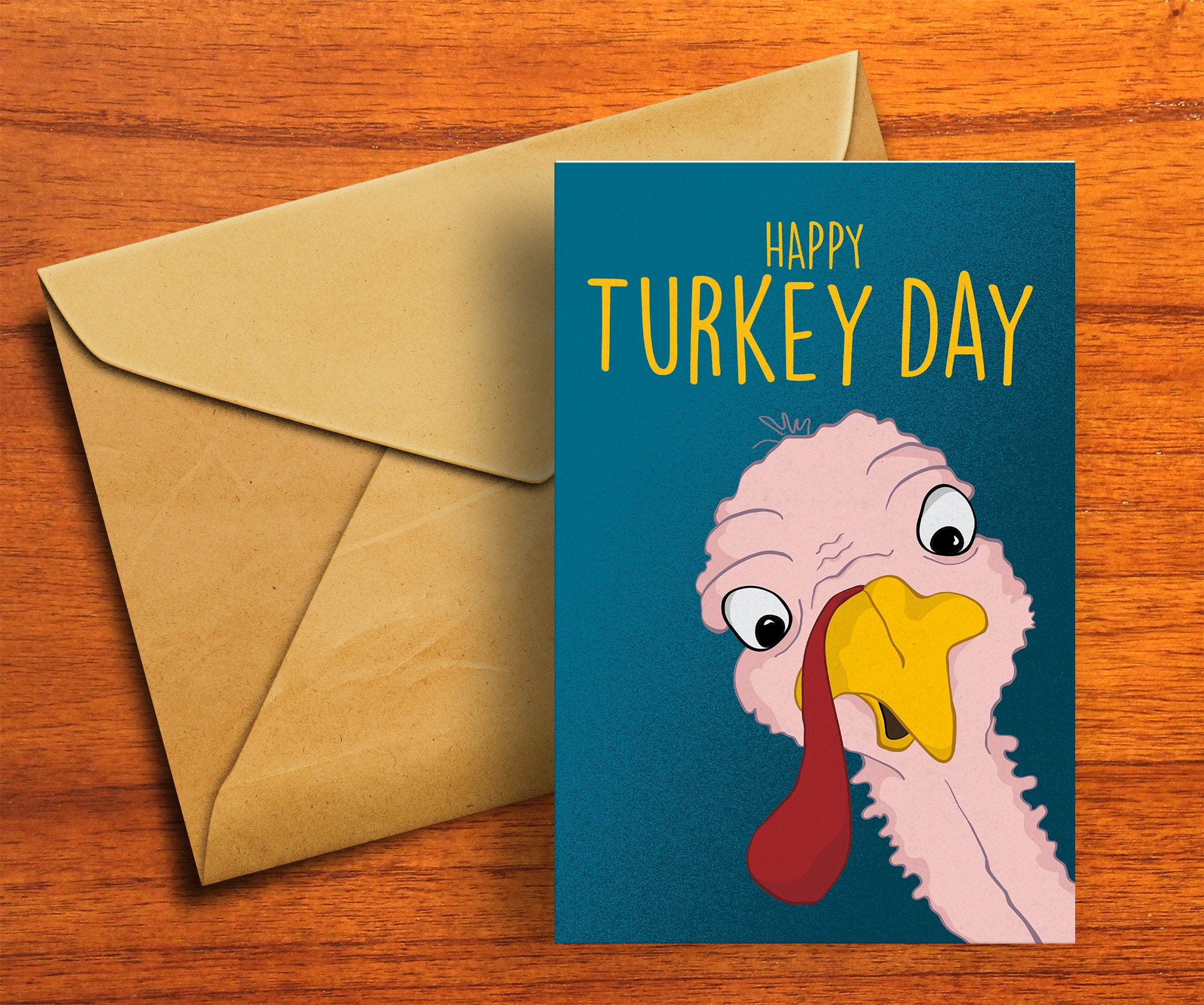 Funny Thanksgiving Cards Happy Turkey Day Greeting Card | Etsy