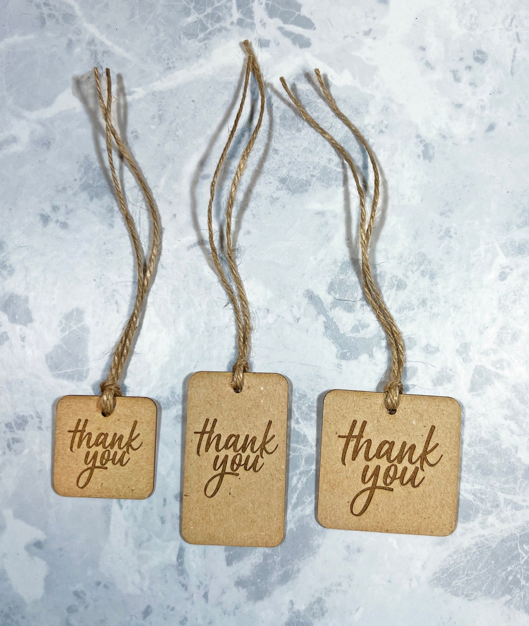 Kraft Hang Tags, Laser Engraved Gift and Thank You Tags, Heavy Weight ...
