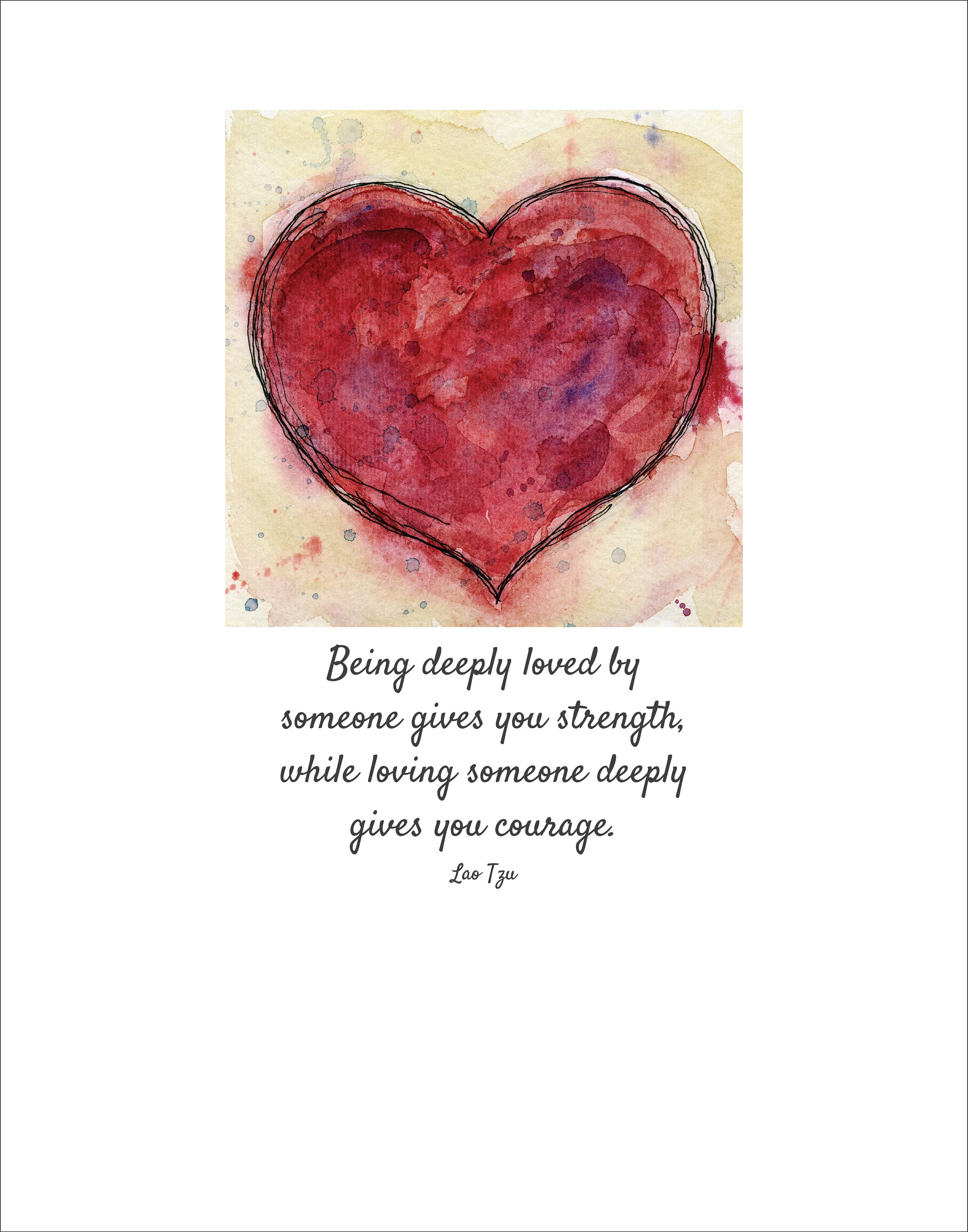 Love Poster Love Poem Art Print Heart Painting Wall Decor - Etsy