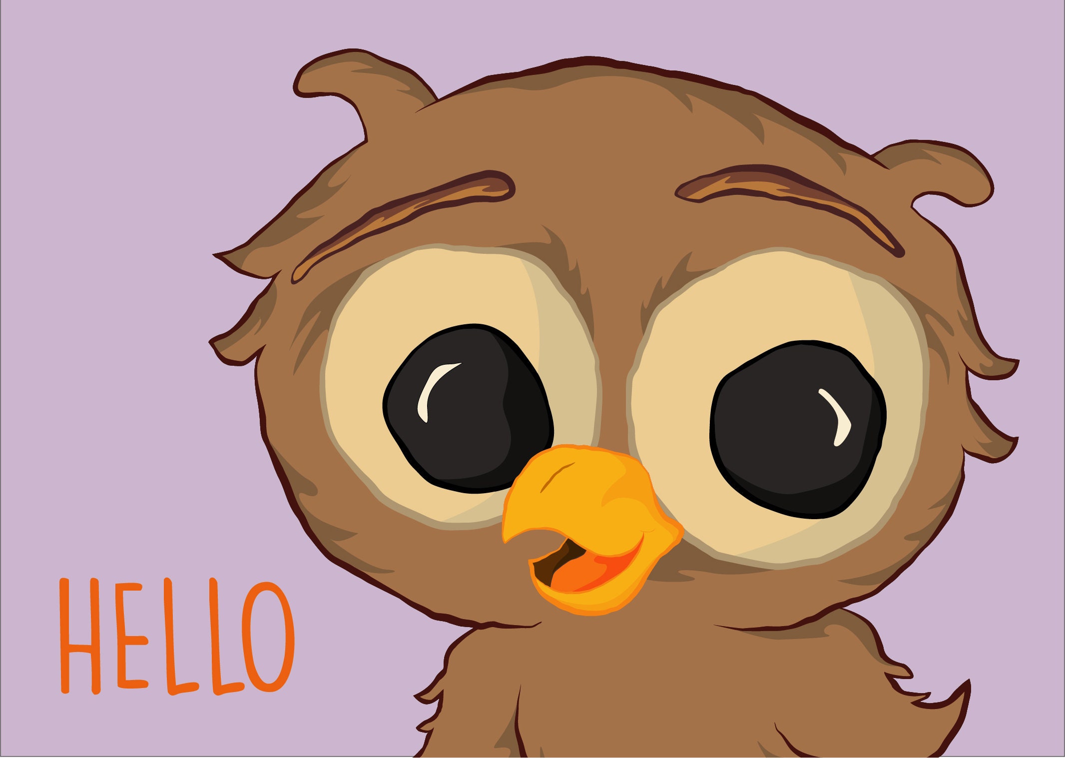Cute Owl Greeting Card, Thinking of You and Announcement Cards, 5 X 7 ...
