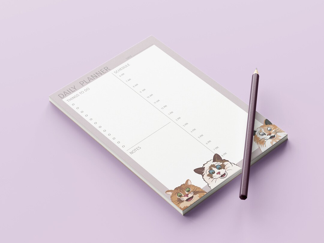 Cats Daily Planner Desk Pad: 50-sheet Matte Paper - Etsy