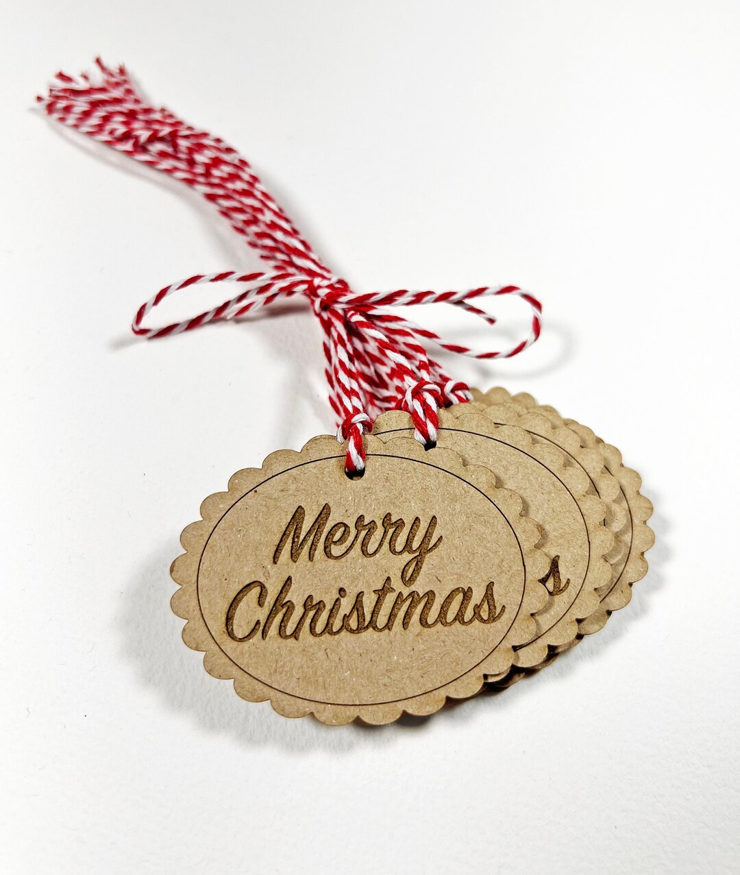 Merry Christmas Hang Tags, Laser Engraved Merry Christmas Gift Tags ...
