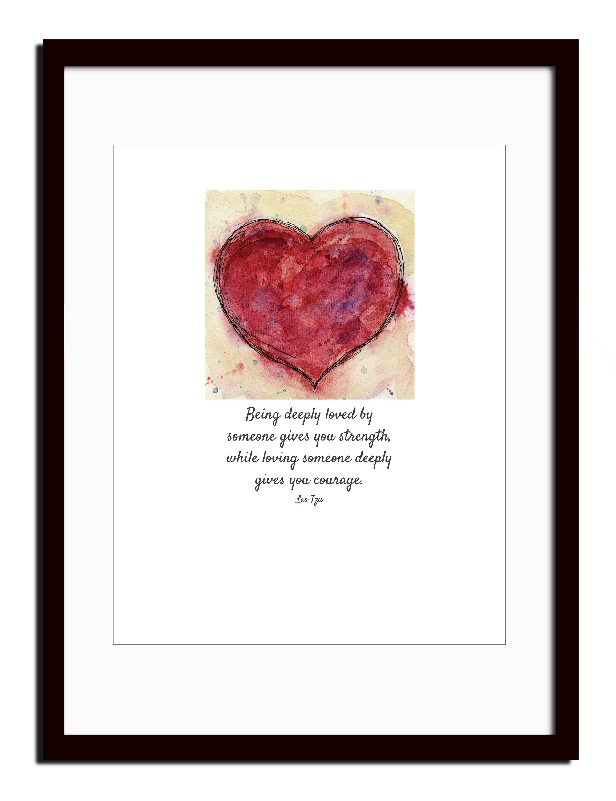 Love Poster Love Poem Art Print Heart Painting Wall Decor - Etsy