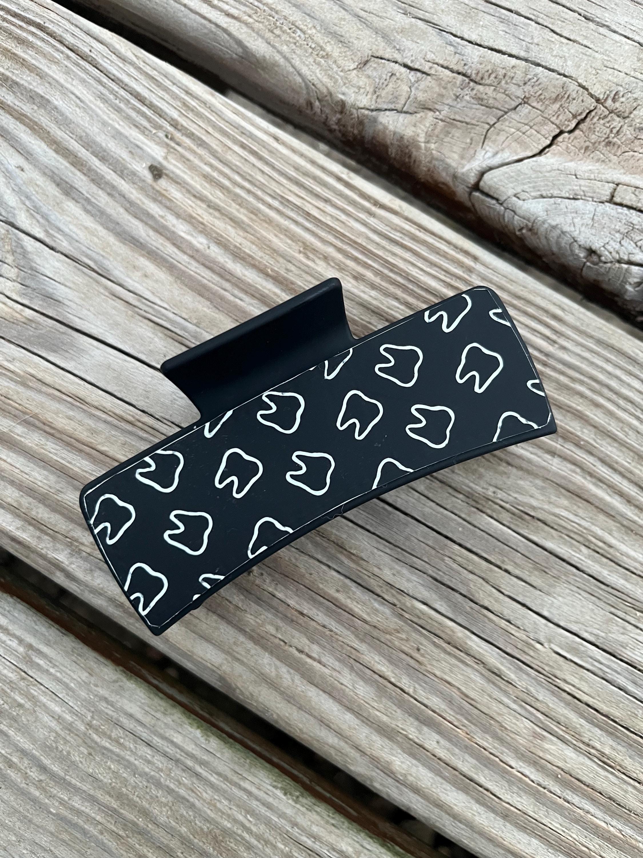 Matte Black Vinyl Tooth Hair Claw - Etsy