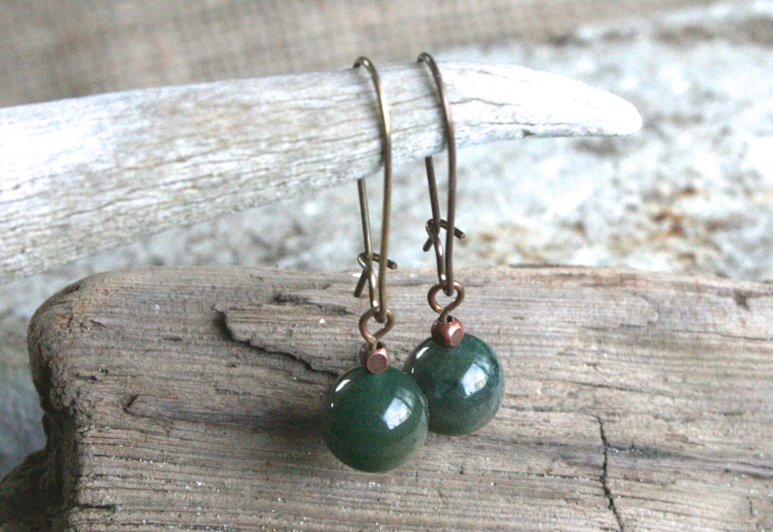 Madison Earrings, Agate Earrings, Dainty Earrings, Agate Jewelry, Green ...
