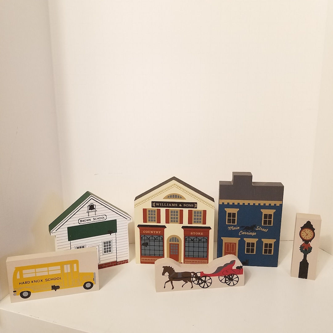 The Cat's Meow Wooden Village Houses & Accessories 1980's - Etsy
