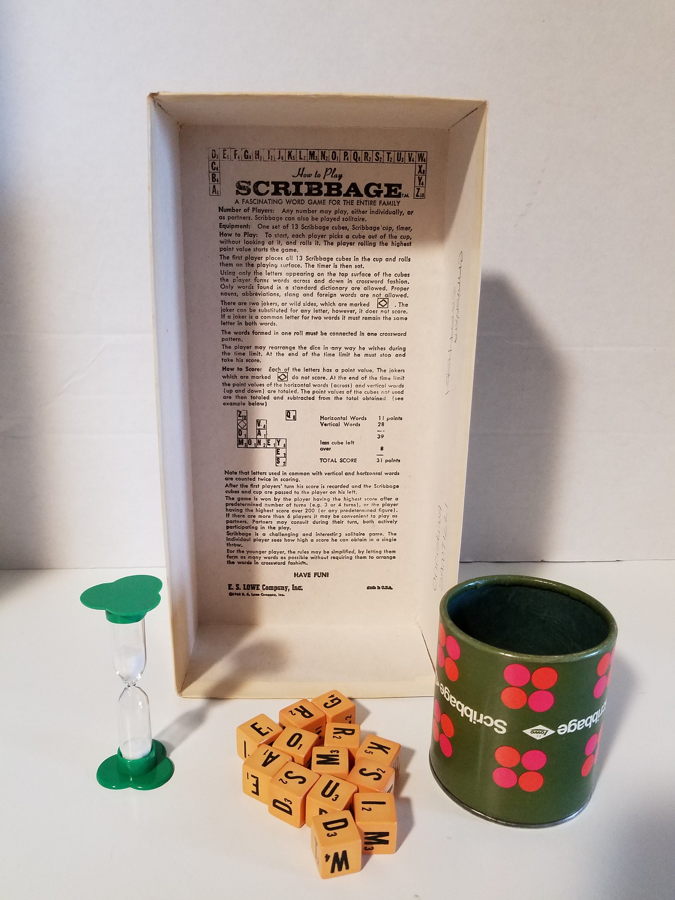 Set of 2 Vintage Word Cube Games Scribbage 1963 Scrabble - Etsy UK