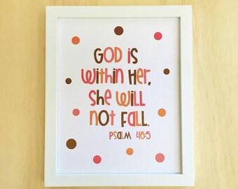 Bible Verse Wall Art Psalm 46:5 Scripture Art God is Within - Etsy Israel