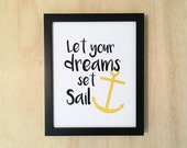 Nautical Wall Art. Let Your Dreams Set Sail. Nautical Decor. - Etsy