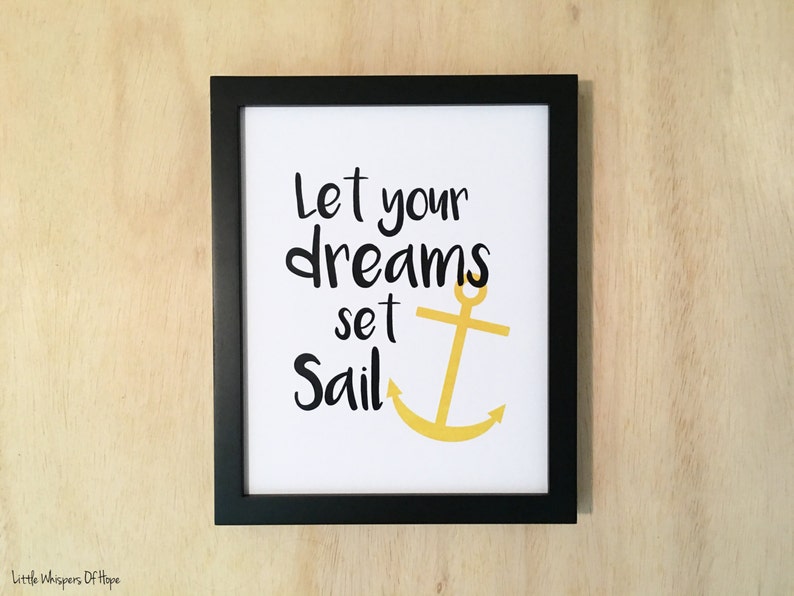 Nautical Wall Art. Let Your Dreams Set Sail. Nautical Decor. Nautical ...