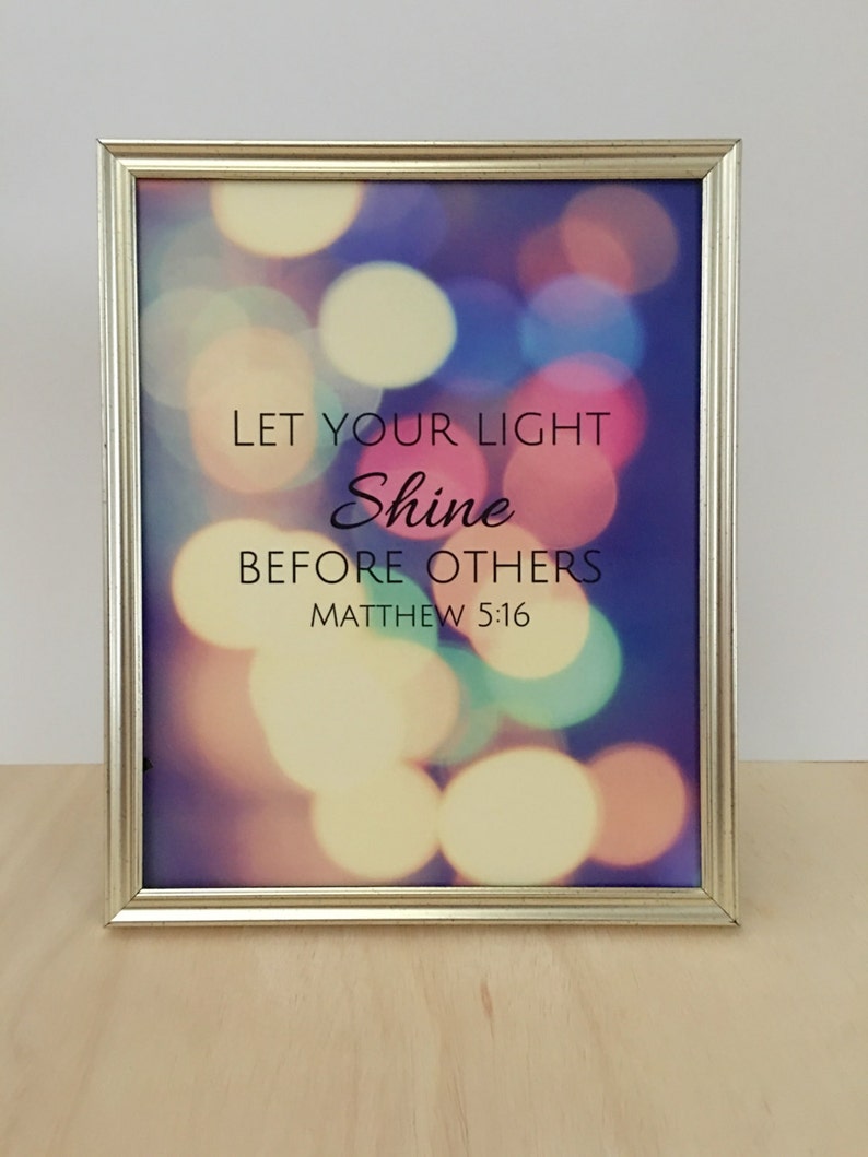 Matthew 5:16 Printable Christian Wall Art, Let Your Light Shine Before ...