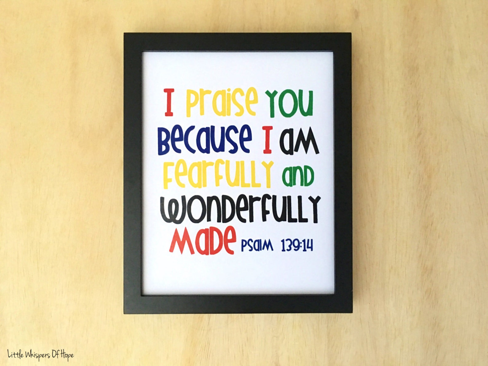 Christian Printable Bible Verse Wall Art. I Am Fearfully and ...