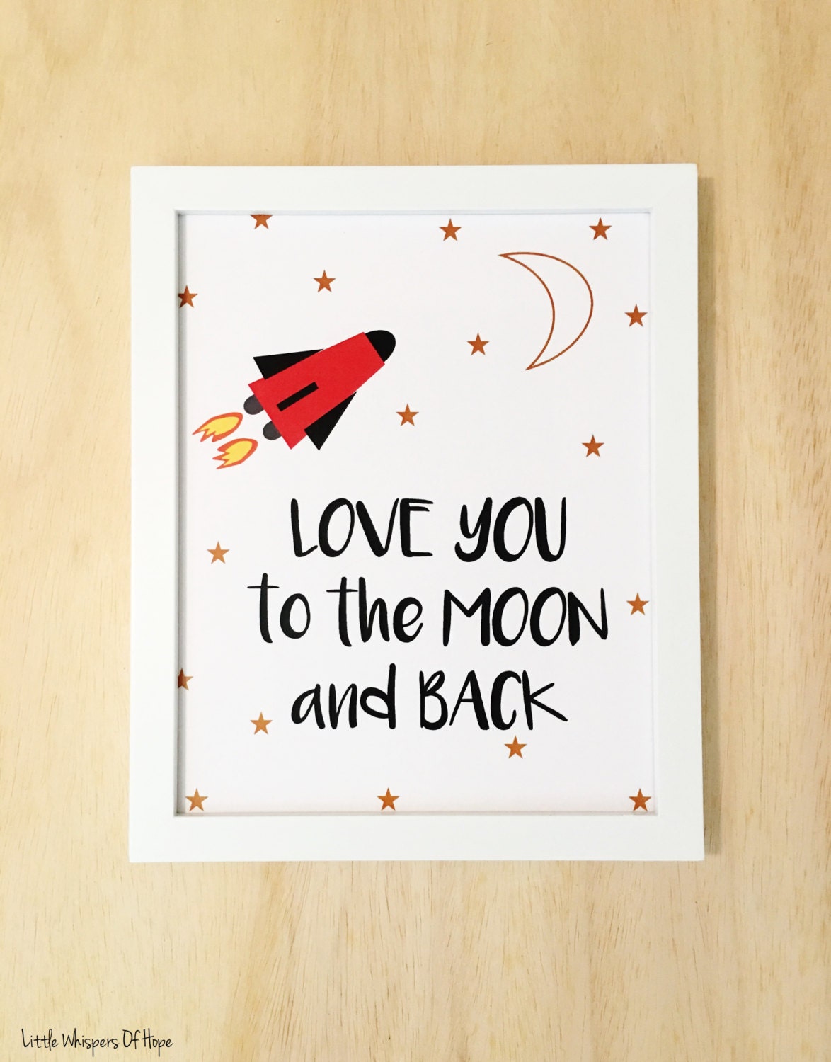 Nursery Art Printable Wall Decor. Love You to the Moon and Back. Space ...