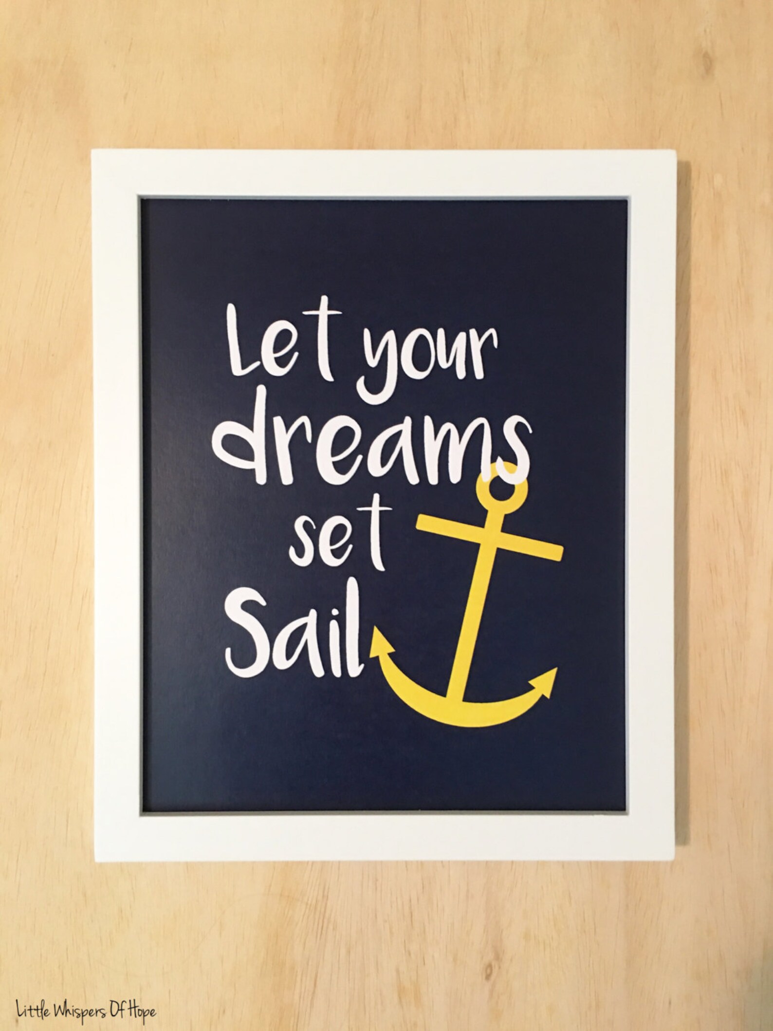 Let Your Dreams Set Sail. Nautical Nursery Wall Art. Nautical Nursery ...