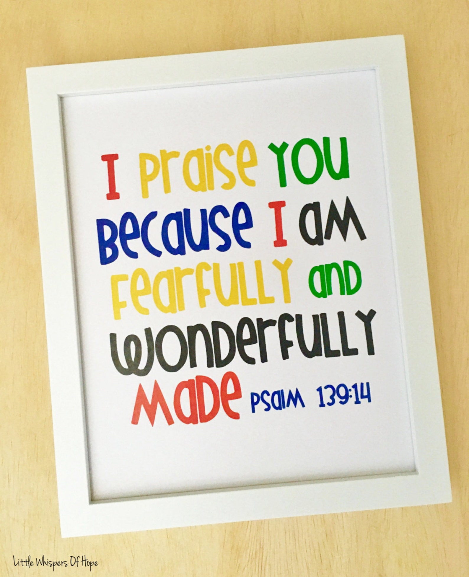 Christian Printable Bible Verse Wall Art. I Am Fearfully and ...