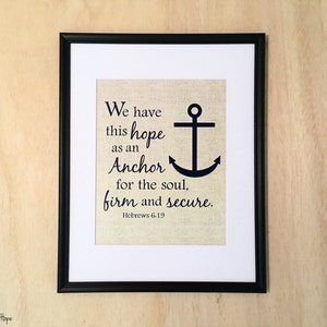 Nautical Wall Art, Bible Verse Print, We Have This Hope as an Anchor ...
