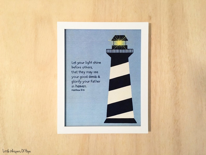 Nautical Wall Decor. Let Your Light Shine. Matthew 5:16 Bible Verse ...
