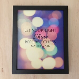 Matthew 5:16 Printable Christian Wall Art, Let Your Light Shine Before ...