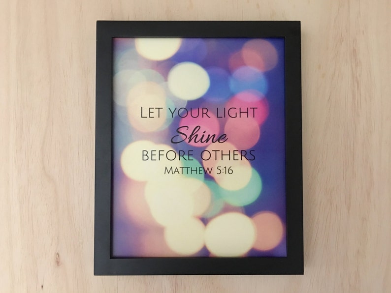 Matthew 5:16 Printable Christian Wall Art, Let Your Light Shine Before ...