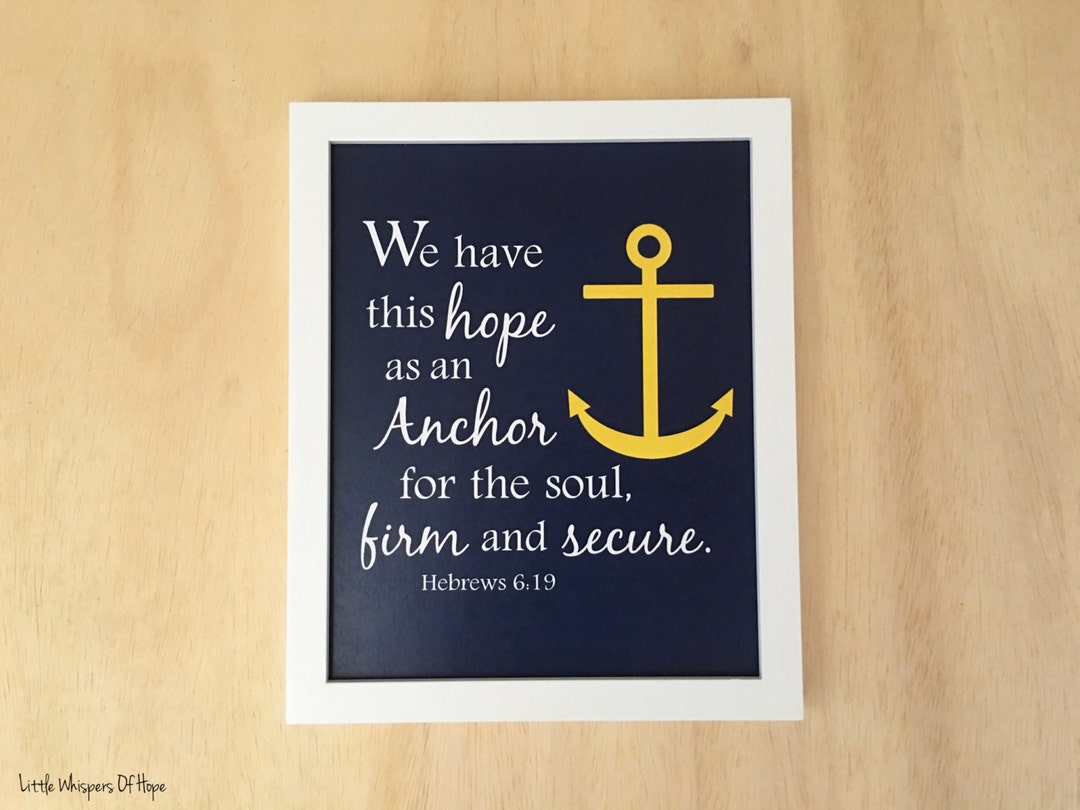 Nautical Nursery Wall Art. Nautical Bible Verse Printable. Hebrews 6:19 ...